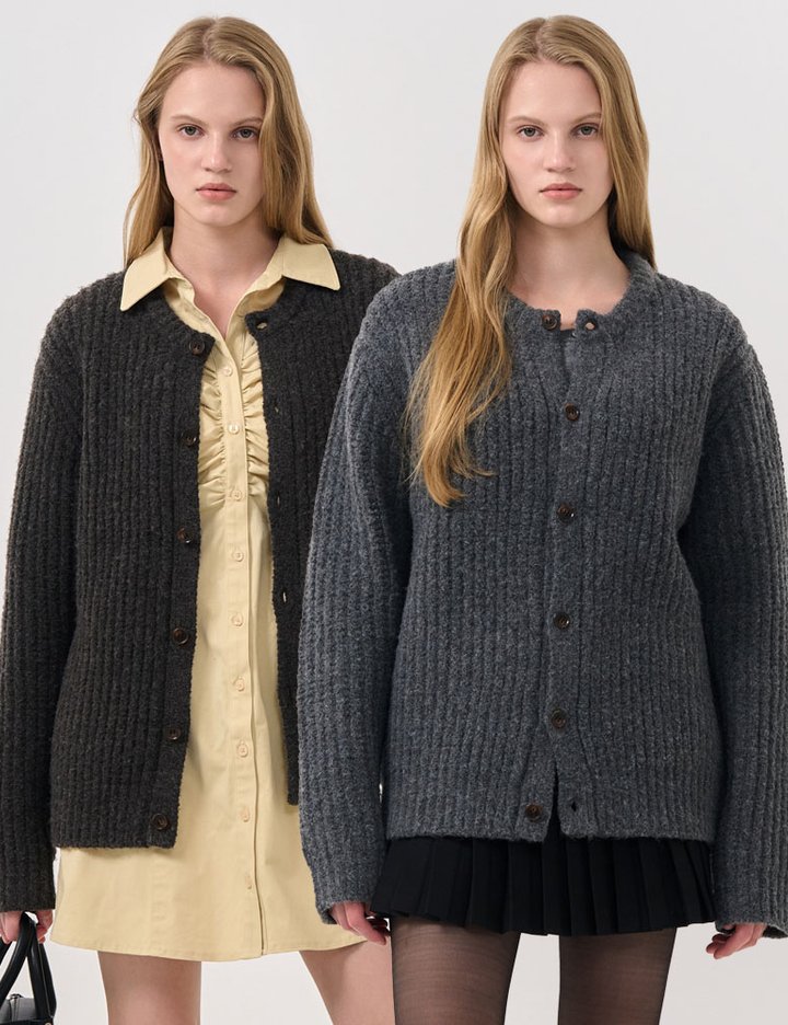 [제너럴아이디어] UNISEX 울 하찌 크루넥 가디건 2COL / SBD4U04011 - 마켓컬리